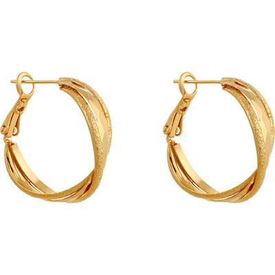 金色磨砂素圈耳圈高级感轻奢耳饰