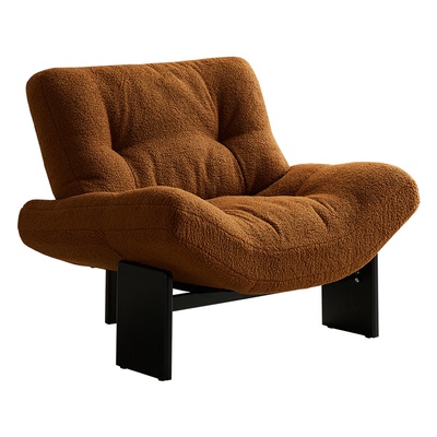 布艺棉麻单人沙发客厅休闲椅