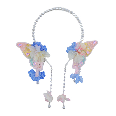 魔丽宝贝古风蝴蝶流苏珍珠发箍