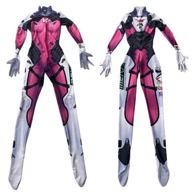 万圣节女款成人儿童守望先锋机械Dva Cosplay连体紧身衣服Zentai