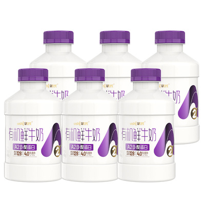 优氏A2β-酪蛋白有机鲜牛奶400g*6瓶A2鲜奶儿童学生早餐有机牛奶