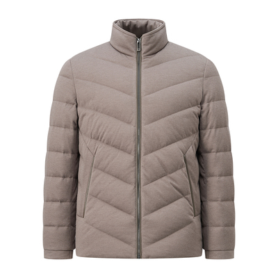 BONI/堡尼秋冬新品商务外套净色立领斜纹插袋短款羽绒服EQ738171B