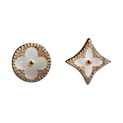 四叶草耳钉女法式小香风轻奢耳饰