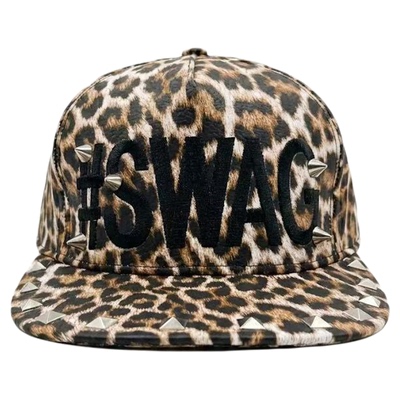 Ezwik复古街头豹纹刺绣古早视觉千禧涉谷朋克铆钉y2k亚文化棒球帽