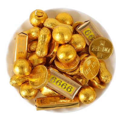 金币巧克力元宝花生金条小摆件