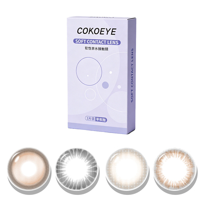 cokoeye美瞳女半年抛2片自然镜片官方正品锁边三明治彩色隐形眼镜