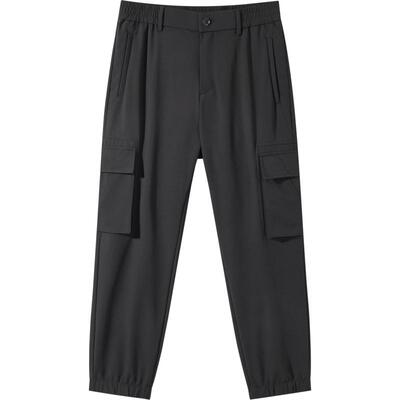 GXG男装黑色口袋工装长