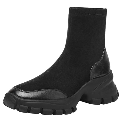 厚底马丁靴女款弹力瘦瘦靴