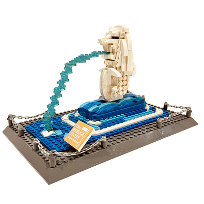 BrosBlock积木新加坡鱼尾狮拼装