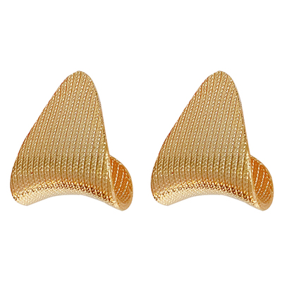 设计师独特夸张耳钉2025新款爆款高级感法式颗粒感卷曲树叶耳环女