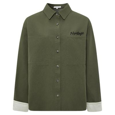 MOUSSY秋季新品休闲风后背字母印花长袖衬衫女028IAZ30-1041