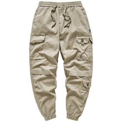 美式复古重磅纯棉束脚工装裤男士春秋季宽松休闲潮流机能哈伦长裤