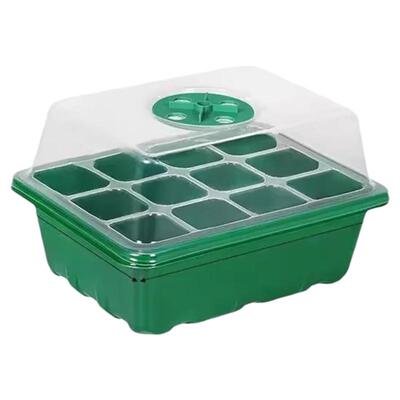 多肉叶插育苗盆三件套12孔塑料育苗盒盖培养播种盒保湿温育苗盘