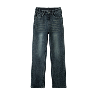 NG真维斯窄版牛仔裤女2026新款春季高腰宽松显瘦小个子直筒烟管裤