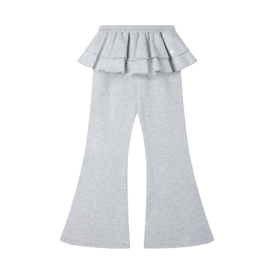 MUCMUKN【自带叠穿】5A抗菌假两件裙摆拼接休闲喇叭裤甜美女童春