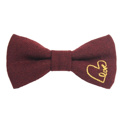 心中所爱.刺绣心形新郎领结男士