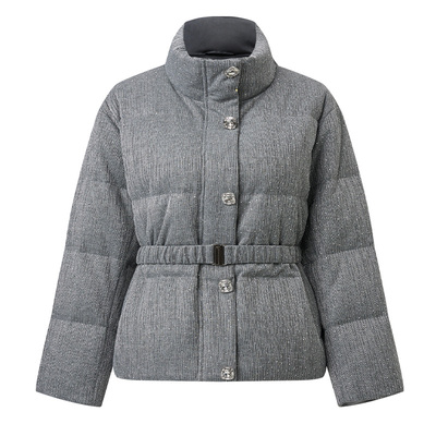 格雷系穿搭-截短收腰羽绒服