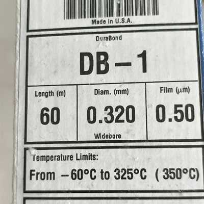 议价安捷伦123-106E气相色谱柱，DB-1，60m，0.32mm，0.50um