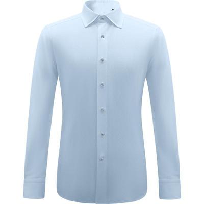 LAMPO/蓝豹长袖时尚修身浅蓝素面