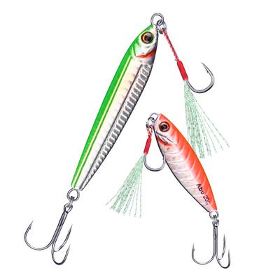 阿布奔雷刺超远投铁板翘嘴专用30g飘落路亚饵双钩蓝刀鱼沉水假饵