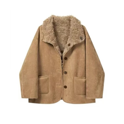 冬季新款美拉德复古两面穿厚外套