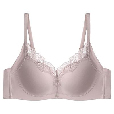 无钢圈大码内衣蕾丝边收副乳文胸