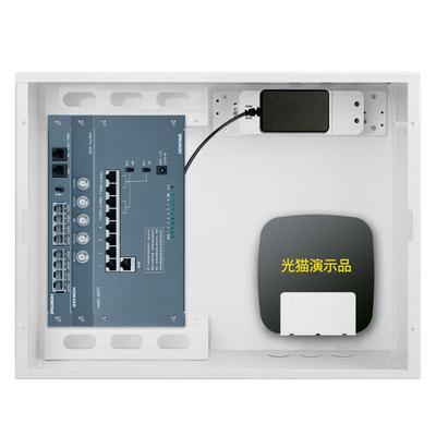 鸿雁弱电箱家用光纤入户信息箱多媒体集线箱暗装配电箱布线箱模块