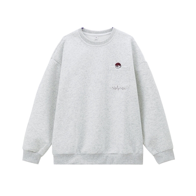 趣味绣花美式圆领卫衣