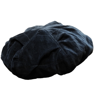 褶皱暗黑原创绒感秋冬复古贝雷帽