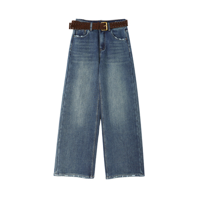 Nikoy冬季新款百搭不挑人加绒版型封神直筒牛仔裤