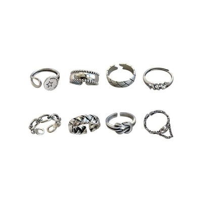 韩国重工组合戒指SRRMHYN复古