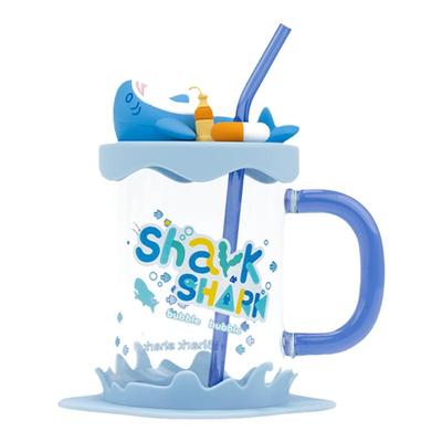 极想大鲨鱼杯玻璃杯吸管杯