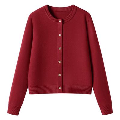 班尼路本命年红色开衫外套针织衫