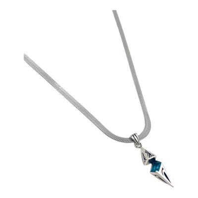 WHYBLUE星芒海蓝锆石锁骨链男