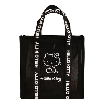 Hellokitty凯蒂猫透气网纱手提袋透明时尚轻便外出通勤购物收纳包