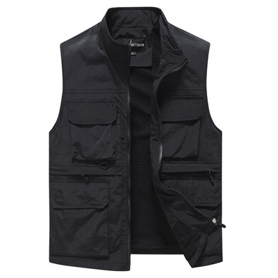 黑色速干马甲摄影印LOGO背心logo