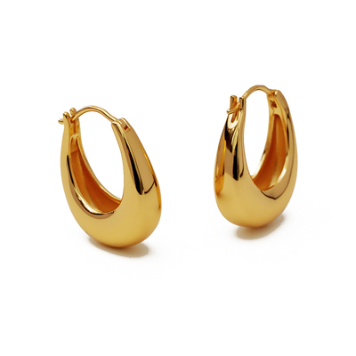 复古纯银女镀金高级感耳环