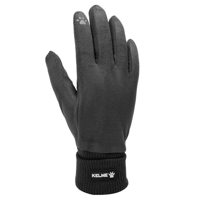 卡尔美骑行手套电动车防风防寒男冬季户外保暖加绒触屏麂皮绒手套