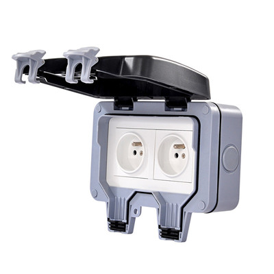 IP55 欧标防水法式插座/欧式插+防水盒 16A户外电源安全插座