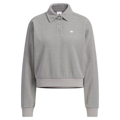 阿迪达斯POLO衫女款短款长袖保暖