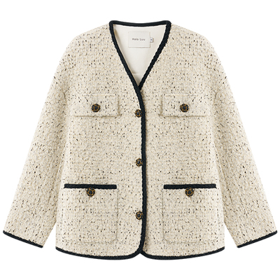 HaloLuu高级感小香风毛呢外套