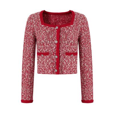 摩萨克花纱方领短外套