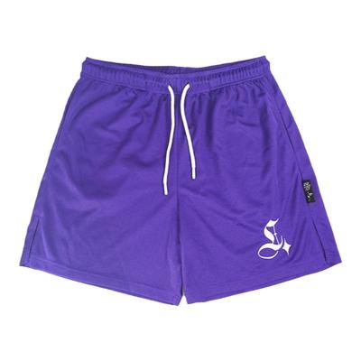 LUSHISI刺绣网眼四分裤