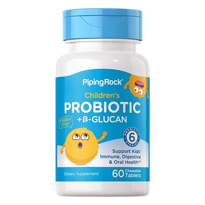 【年货】PiPingRock进口朴诺儿童益生菌葡聚糖咀嚼片60粒免疫力