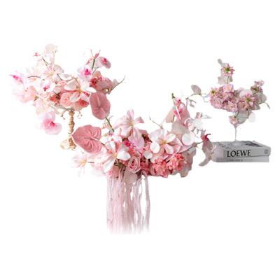 定制婚礼手工桌花仿真绢花花艺
