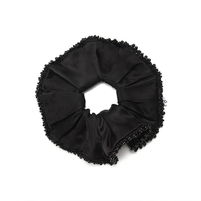 串珠花边装饰真丝发圈