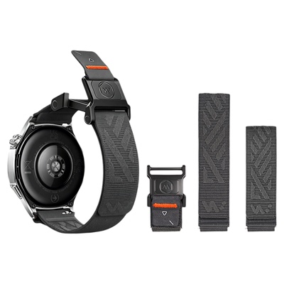 适用华为watch5手表带GT5斜纹gt6pro浮织铠甲磁吸扣尼龙ultimate非凡大师2腕表带GT4运动智能4pro男runner2