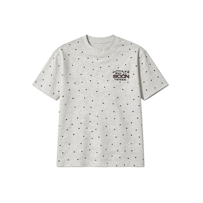 美式波点字母绣花短袖T恤女