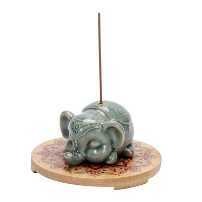 小萌象小摆件线香插香座香炉