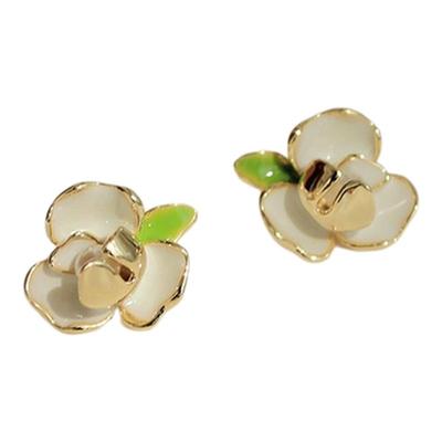 设计师茉莉花珍珠925纯银针耳钉